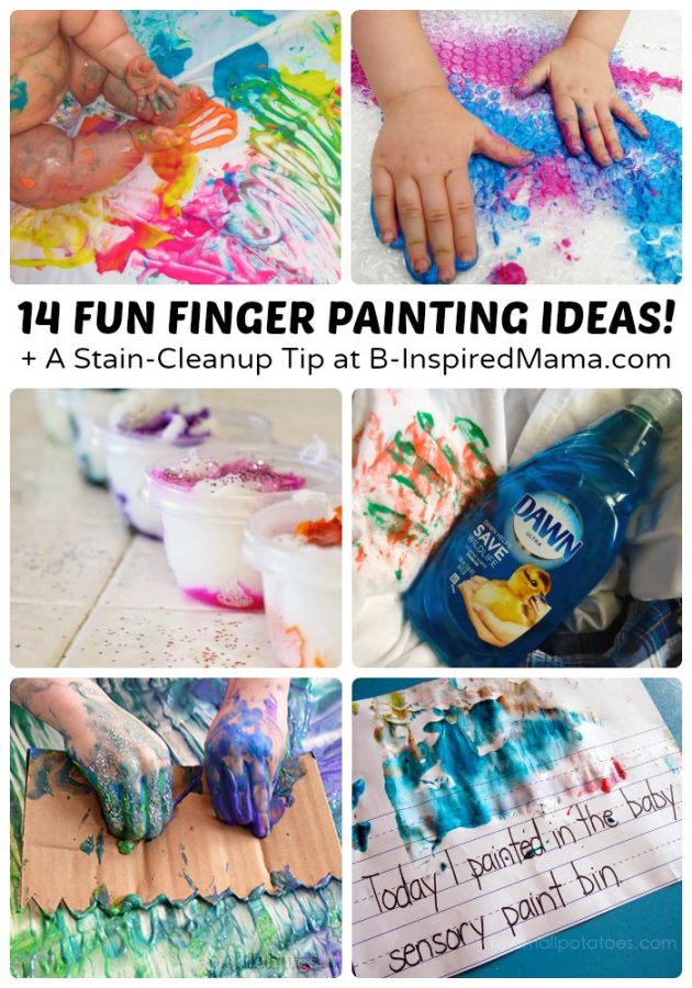 Super Fun Finger Painting Ideas + A Cleanup Trick • B-Inspired Mama
