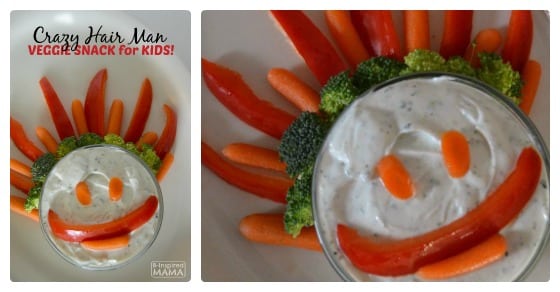 Crazy Hair Man Vegetable Snack for Kids