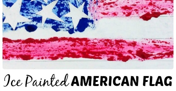 Fun Ice Painted American Flag Craft for Kids