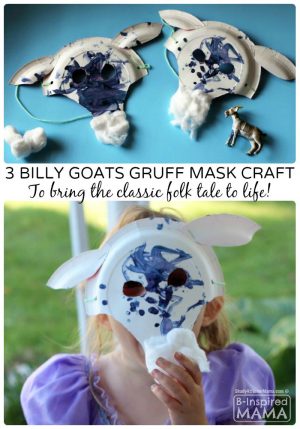 A Fun Billy Goats Gruff Paper Plate Mask Craft