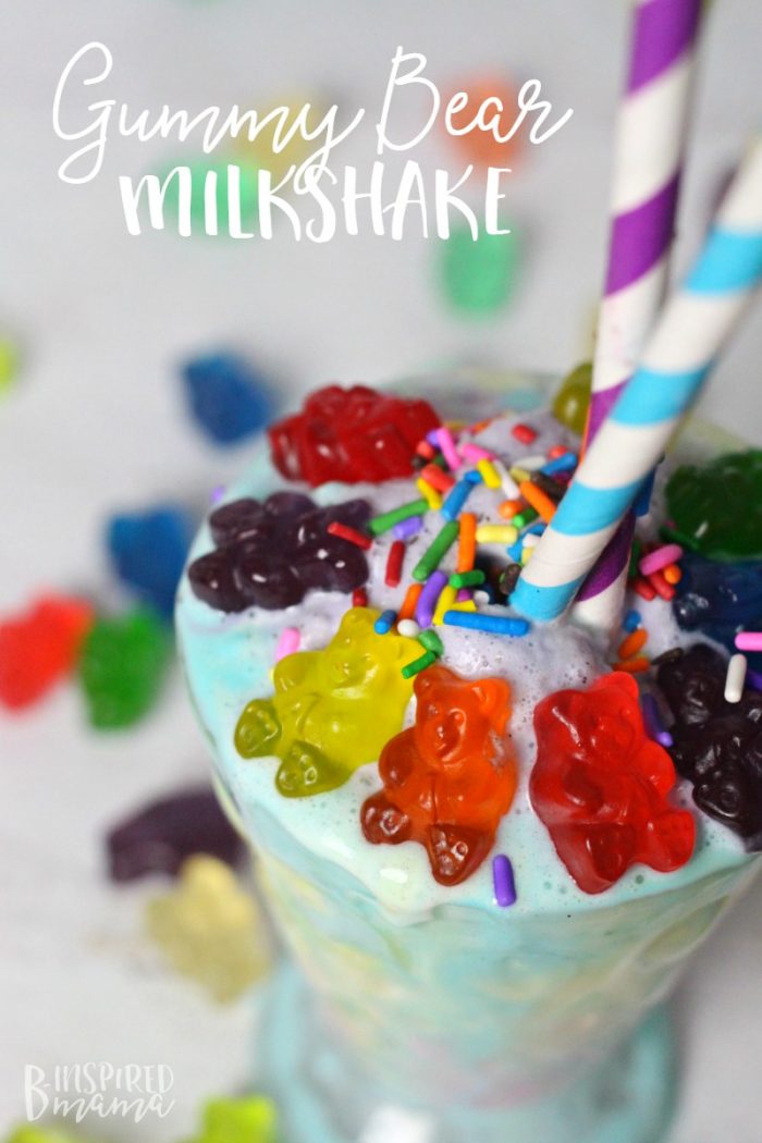 A Seriously Fun Rainbow Gummy Bear Milkshake Recipe