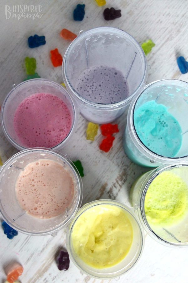 A Seriously Fun Rainbow Gummy Bear Milkshake Recipe